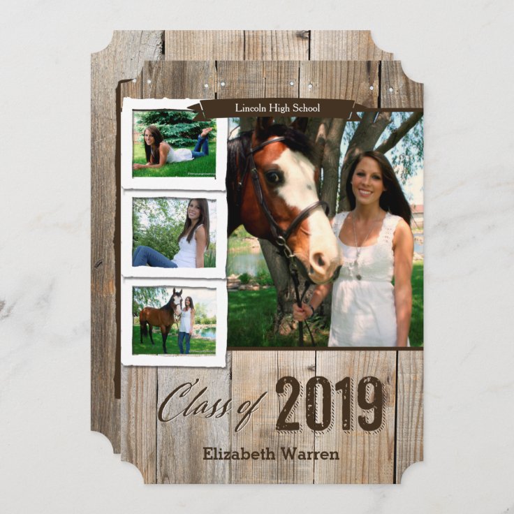 Rustic Photo 2019 Graduation Invite & Announcement | Zazzle