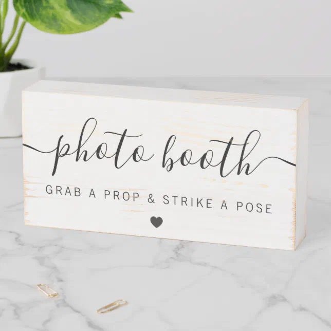 Rustic Photo Booth Sign for Wedding, Wood Box | Zazzle