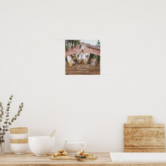 Rustic PHOTO COLLAGE Gift Custom Text Unique Poster | Zazzle