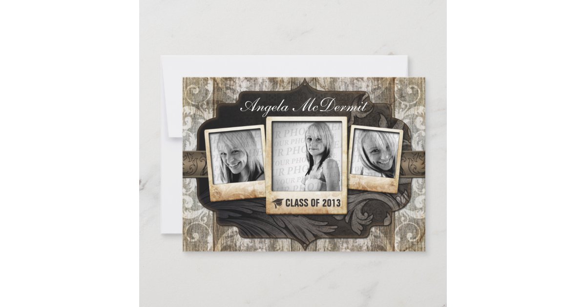 Rustic Photo Graduation Announcement Invite | Zazzle