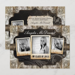 Rustic Photo Graduation Announcement Invite | Zazzle