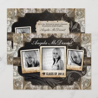 Rustic Photo Graduation Announcement Invite | Zazzle