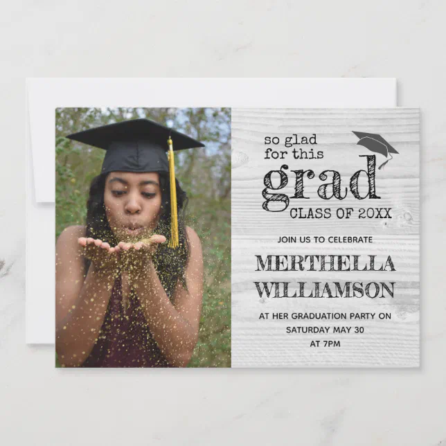 Rustic Photo Graduation Invitation | Zazzle