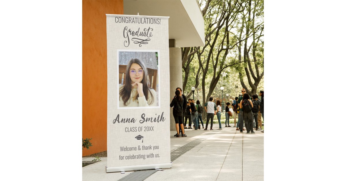Rustic Photo Graduation Retractable Banner | Zazzle