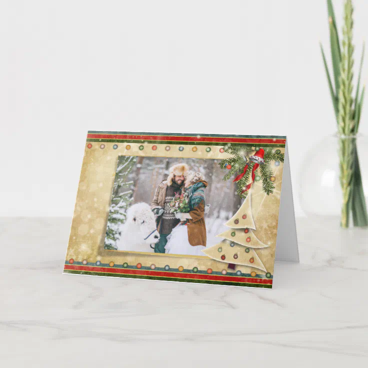 Rustic Photo Personalized Christmas Card | Zazzle