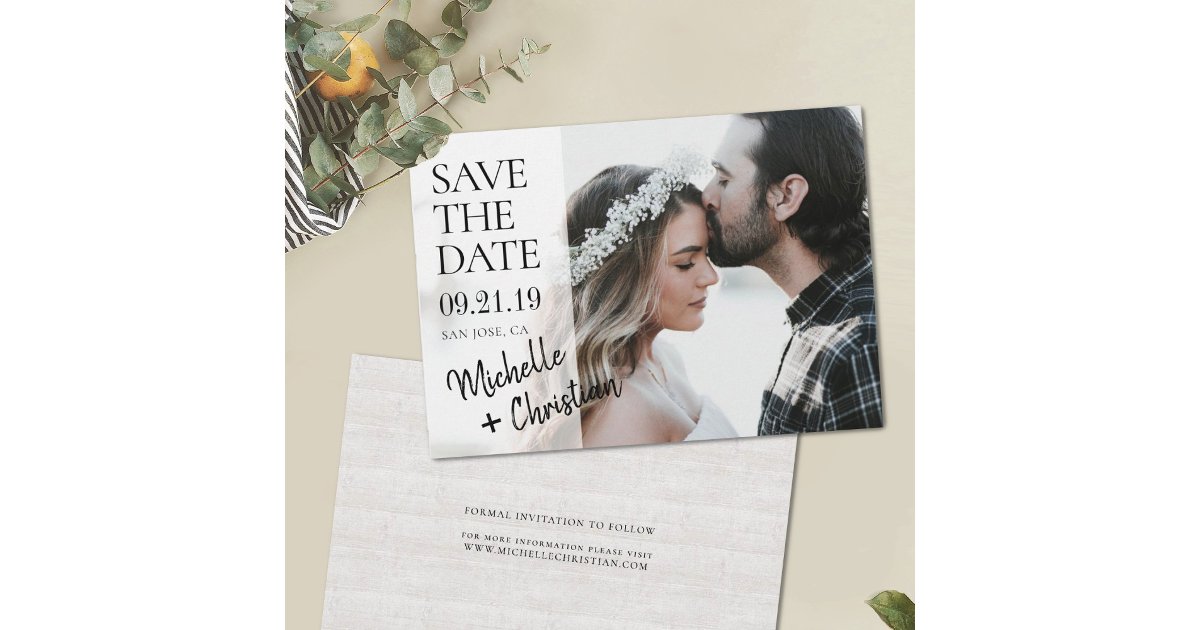 Rustic Photo Save The Date | Zazzle