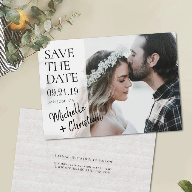 Rustic Photo Save The Date | Zazzle