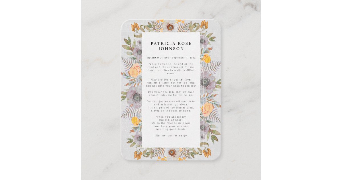 Rustic Photo Sympathy Funeral Memorial Card | Zazzle