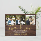 Rustic PHOTO Thank You Cards Barn Gold | Zazzle
