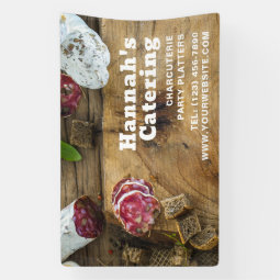 Rustic Photo Wooden Board Charcuterie Catering Banner | Zazzle