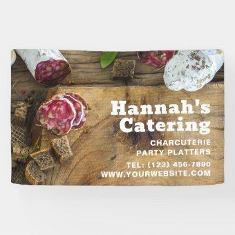 Rustic Photo Wooden Board Charcuterie Catering Banner | Zazzle