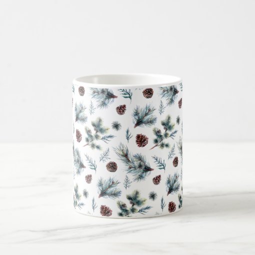 Rustic Pine Branches Pine Cones Coffee Mug | Zazzle