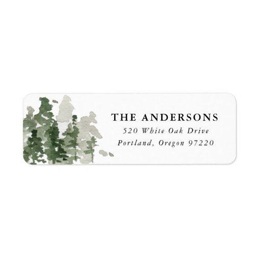 Rustic Pine Forest Return Address Label | Zazzle