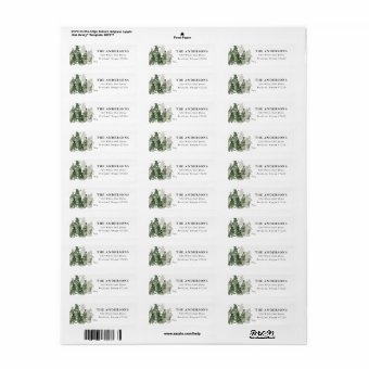 Rustic Pine Forest Return Address Label | Zazzle