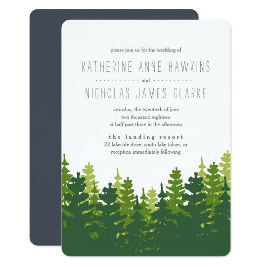 Rustic Pine Forest Wedding Invitation | Zazzle.com