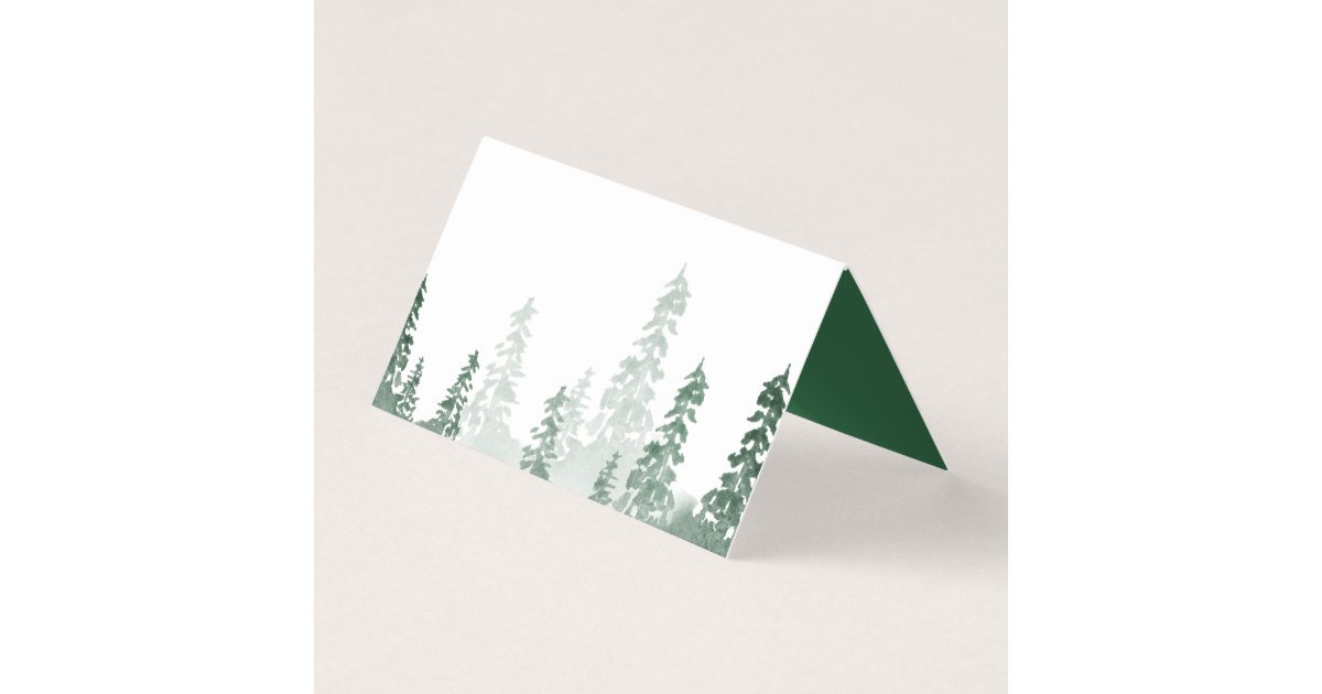 Rustic pine tree forest place card | Zazzle.com
