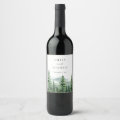 Rustic Pine Tree Forest Wedding Wine Label | Zazzle