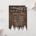 Rustic Pine Tree String Lights Engagement Party Invitation | Zazzle