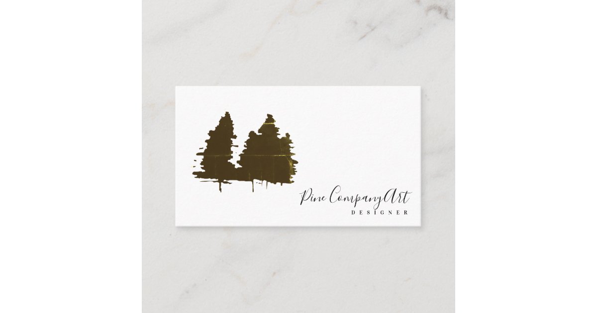 Rustic Pine Trees Designer Business Card | Zazzle