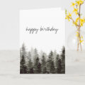 Rustic Pine Trees Happy Birthday Card | Zazzle