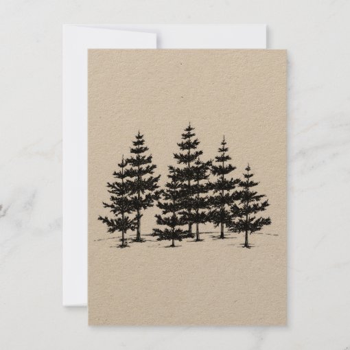 Rustic Pine Wedding Invitation | Zazzle