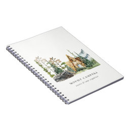 Rustic Pine Woods Watercolor Camping Mountain Camp Notebook | Zazzle