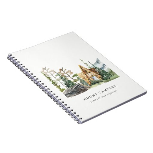 Rustic Pine Woods Watercolor Camping Mountain Camp Notebook | Zazzle