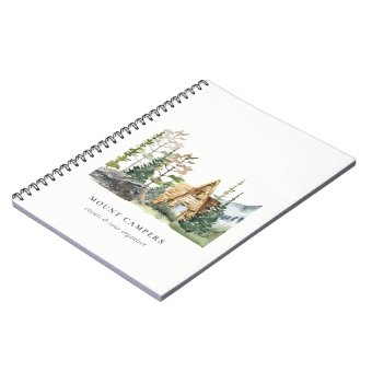 Rustic Pine Woods Watercolor Camping Mountain Camp Notebook | Zazzle