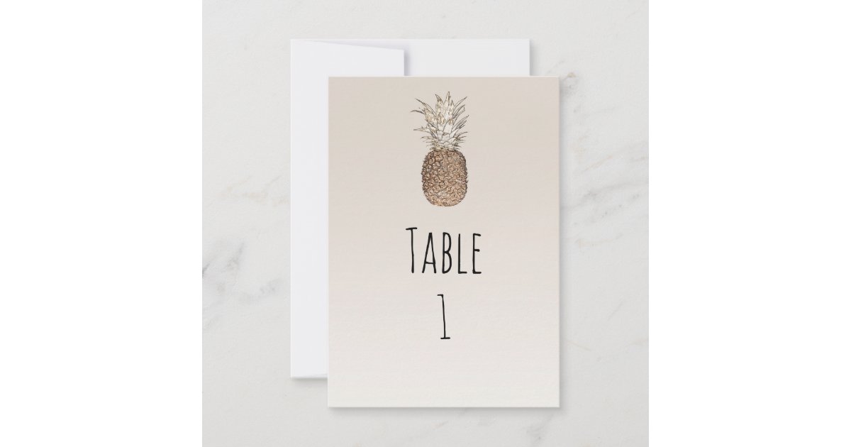 Rustic Pineapple Tropical Hawaiian Table Number | Zazzle