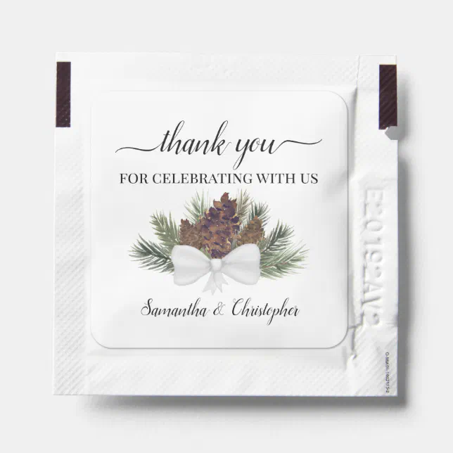 Rustic Pinecones & Branches Wedding Thank You Hand Sanitizer Packet ...
