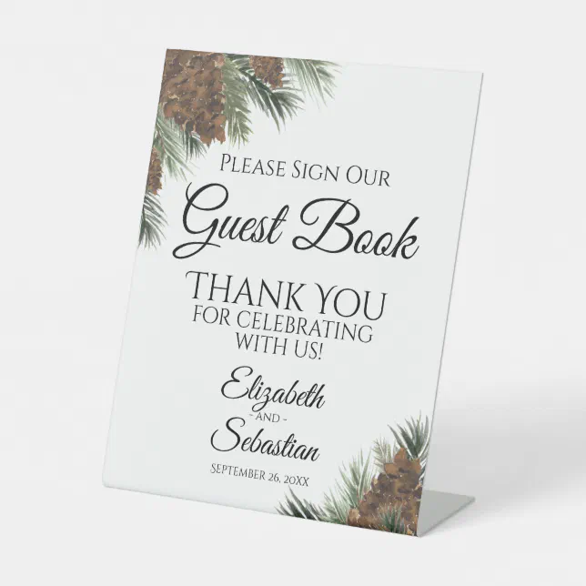 Rustic Pinecones Please Sign Our Guest Book | Zazzle