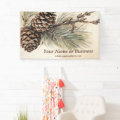 Rustic Pinecones | Woodland Pine Cone Business Banner | Zazzle