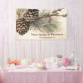 Rustic Pinecones | Woodland Pine Cone Business Banner | Zazzle