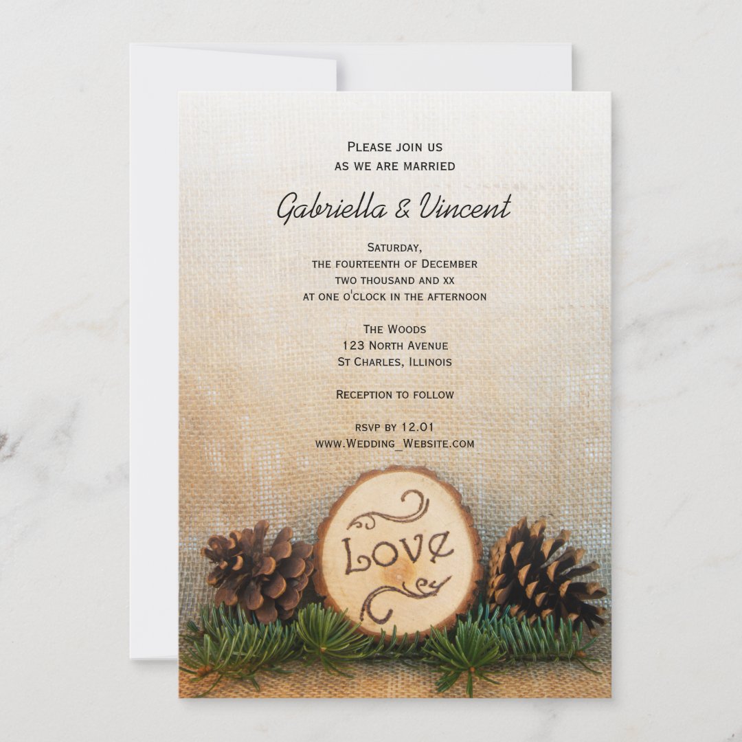 Rustic Pines Woodland Wedding Invitation | Zazzle