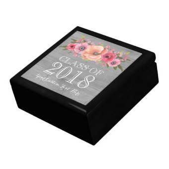 Rustic Pink Floral Graduation Keepsake Gift Box | Zazzle