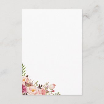 Rustic Pink Floral Wedding Details Card Inserts | Zazzle