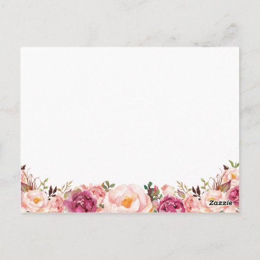 Rustic Pink Floral Wedding Time Capsule Cards | Zazzle