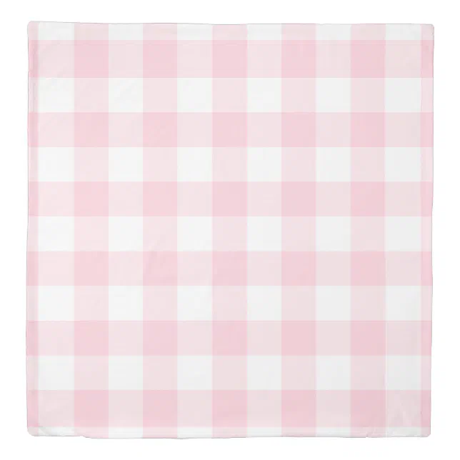 Rustic Pink Gingham Check Plaid Farmhouse Duvet Cover | Zazzle
