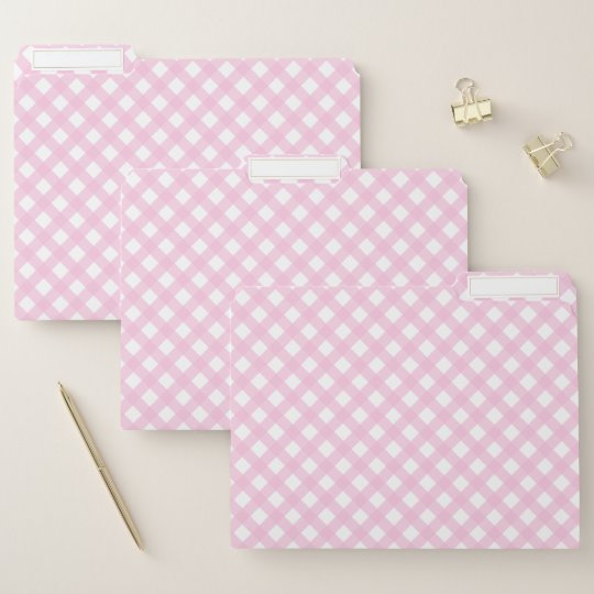 Rustic, Pink Gingham Pattern File Folder | Zazzle.com