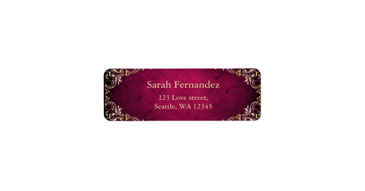 rustic Pink gold frame label | Zazzle