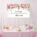 Rustic Pink Rose Floral Graduation Party Welcome Banner | Zazzle