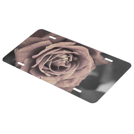 Rustic Pink Rose License Plate | Zazzle