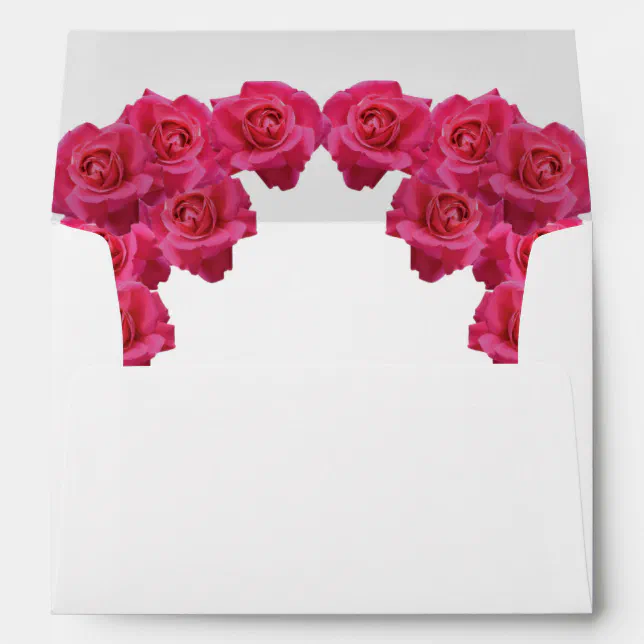 Rustic Pink Roses 5x7 Wedding Invitation Envelope | Zazzle