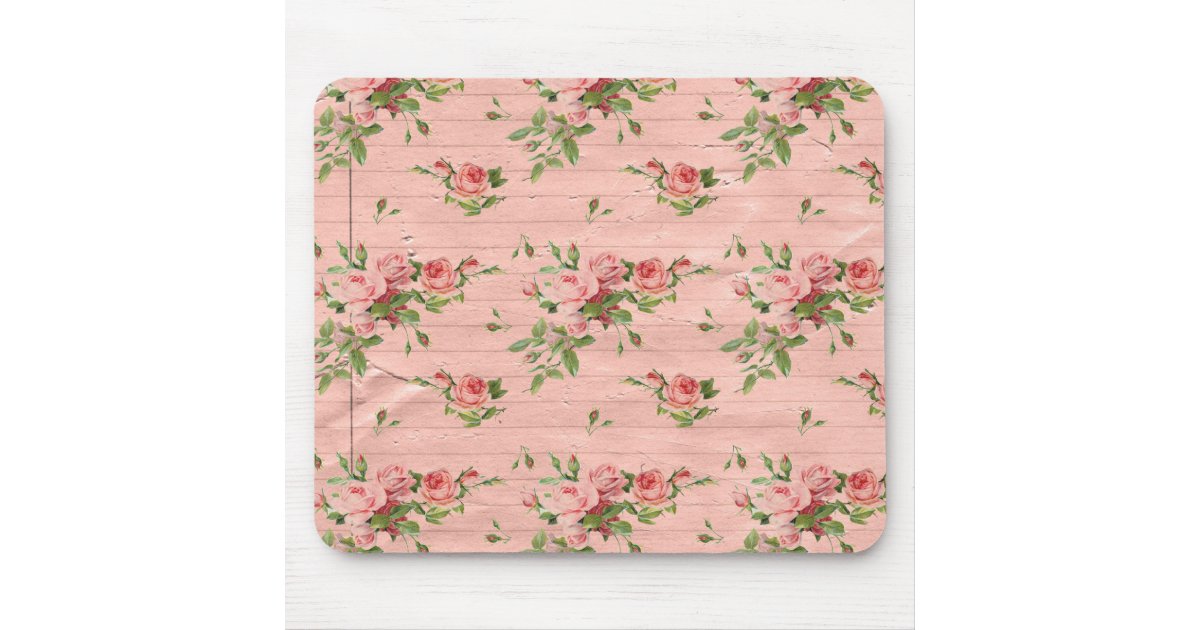 Rustic Pink Wood Roses Mouse Pad | Zazzle