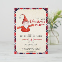 Rustic Plaid Christmas Party Invitation | Zazzle