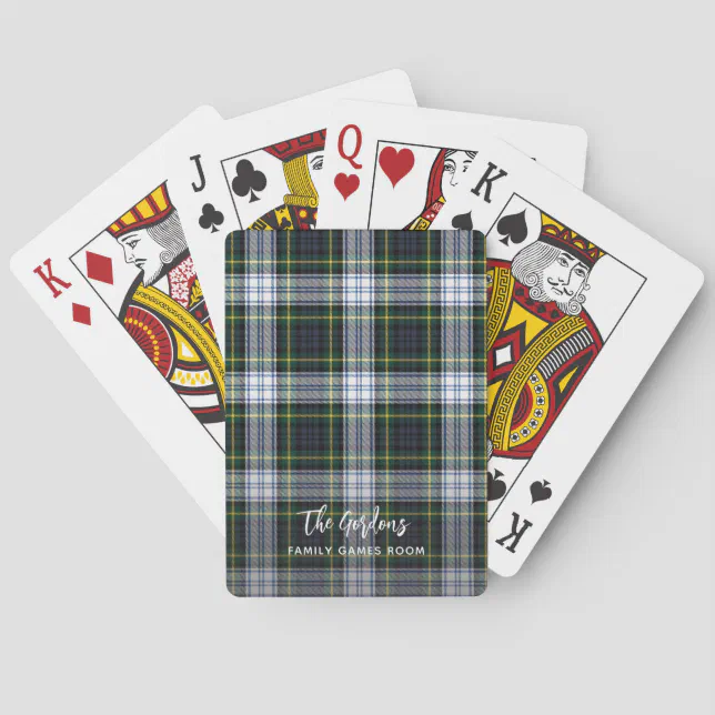 Rustic Plaid Clan Gordon Script Tartan Family Poker Cards | Zazzle