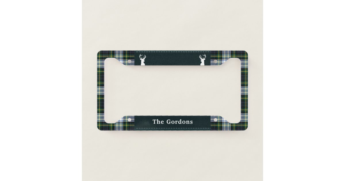 Rustic Plaid Clan Gordon Tartan License Plate Frame | Zazzle