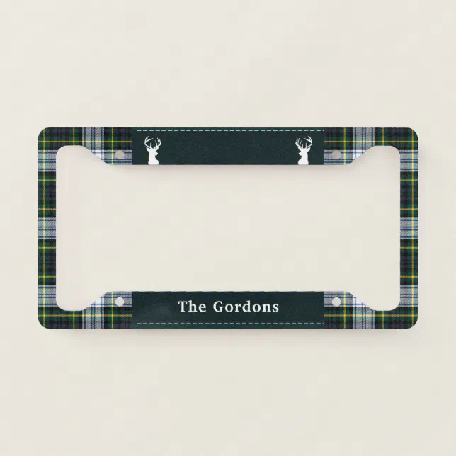 Rustic Plaid Clan Gordon Tartan License Plate Frame | Zazzle