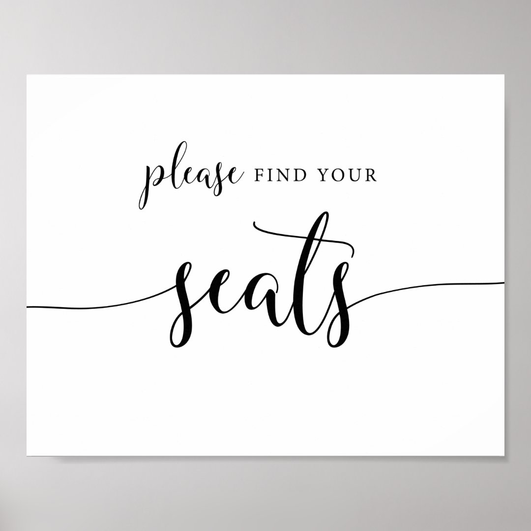 Rustic Please Find Your Seats Wedding Seating Sign | Zazzle