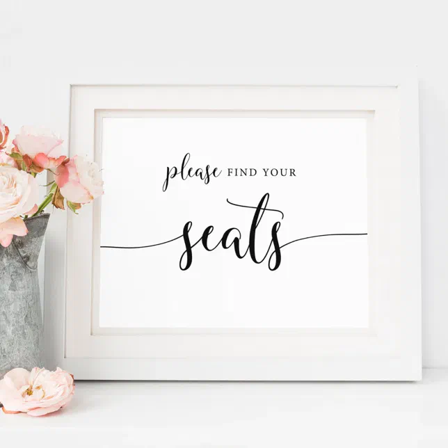 Rustic Please Find Your Seats Wedding Seating Sign | Zazzle